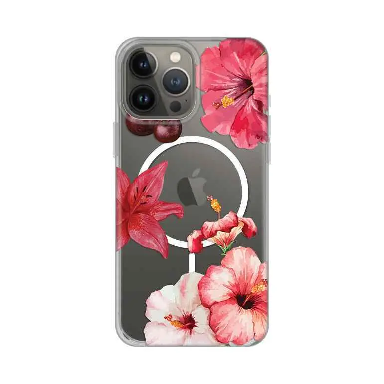 Maska Print Magsafe za iPhone 13 Pro Max Hibiscus