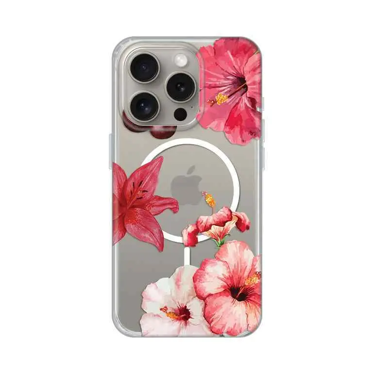 Maska Print Magsafe za iPhone 16 Pro 6.3 Hibiscus