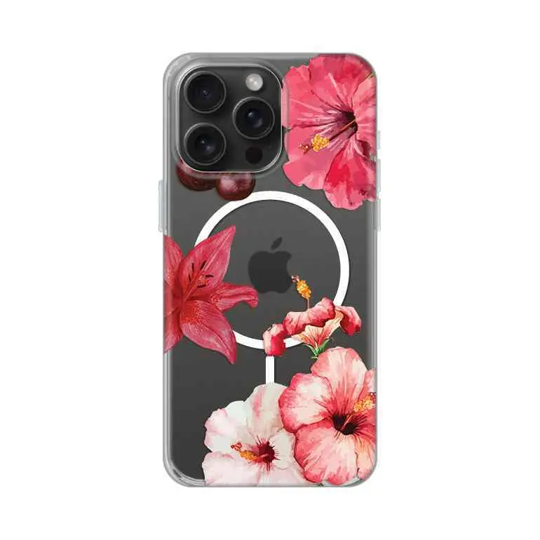 Maska Print Magsafe za iPhone 15 Pro Max 6.7 Hibiscus