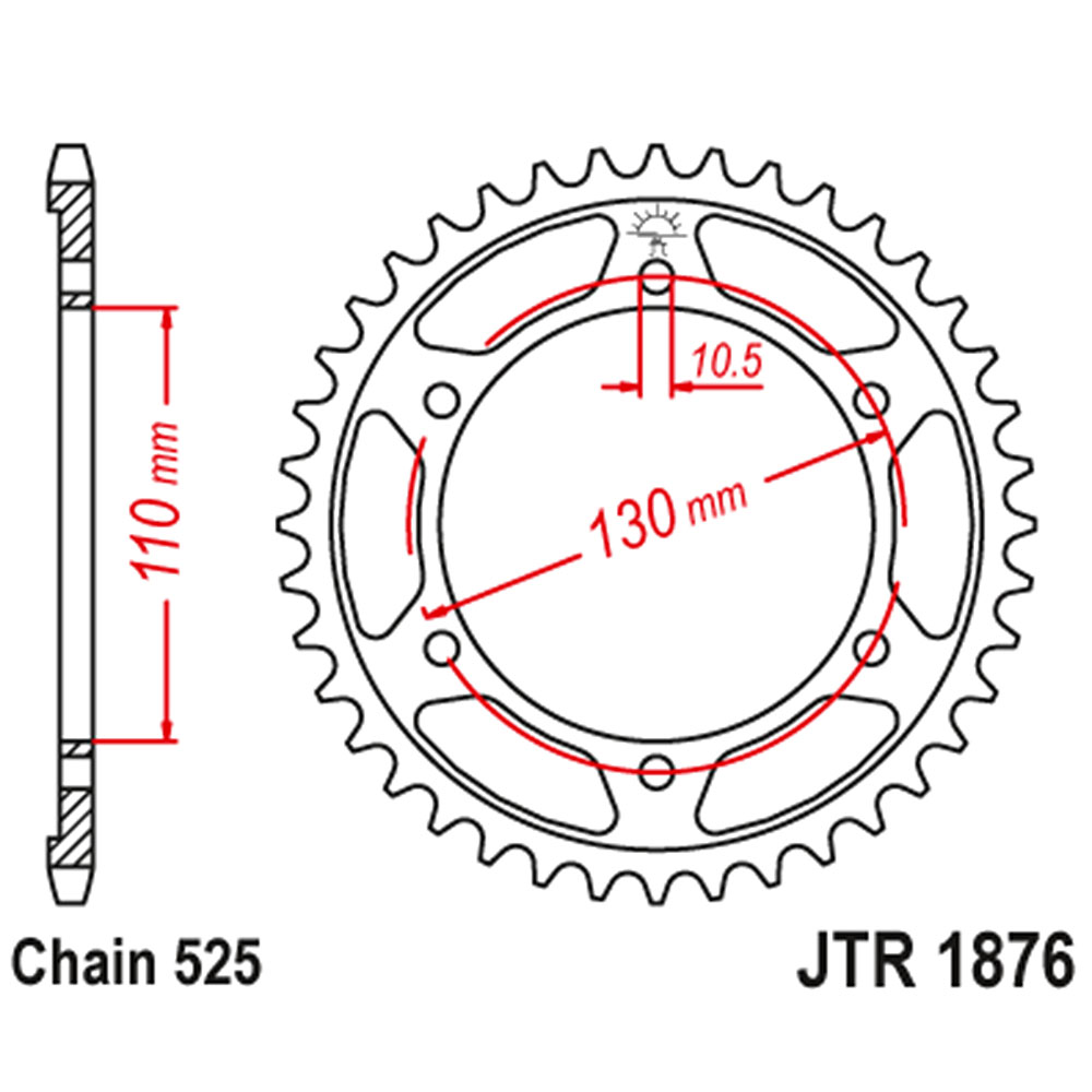 Lančanik zadnji JT JTR1876-46 (525) 46 zuba