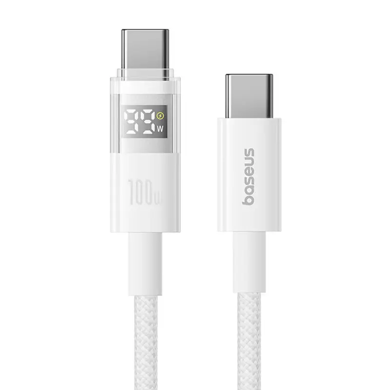 Kabel Baseus Display 2 Fast Charging Data Cable USB-C na USB-C 100W 1m Moon White