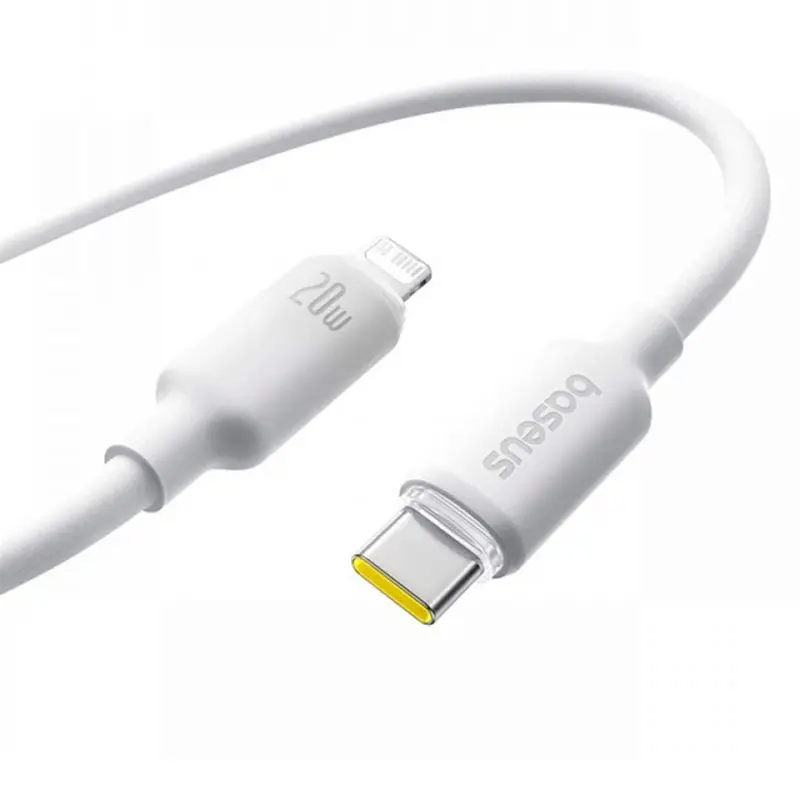 Kabel Baseus Foamed Silicone Fast Charging Data Cable USB-C to iP 20W Moon White 1m