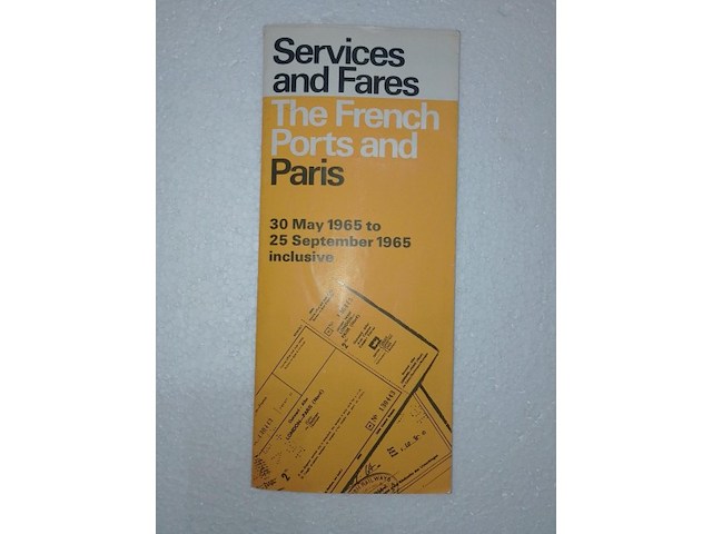 SERVICES AND FARES,THE FRENCH PORTS AND PARIS 1965.