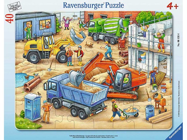 Ravensburger puzzle 40 delova - Masine na gradilistu 06120