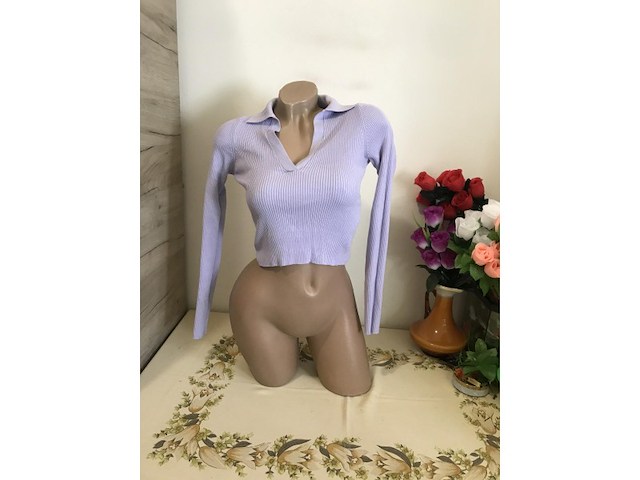 Bershka lila croptop dzemper bluza S