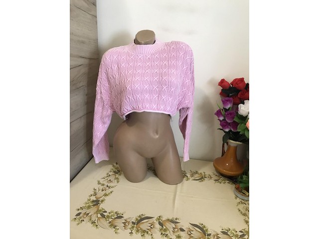 FB sister roze croptop dzemper sa radom XS