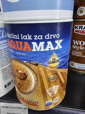 AKRILNI LAK ZA DRVO SA VOSKOM - AQUAMAX