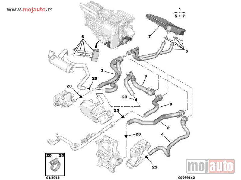 Citroen Nemo 1.4HDI Crevo Hladnjaka Kabine 08- NOVO