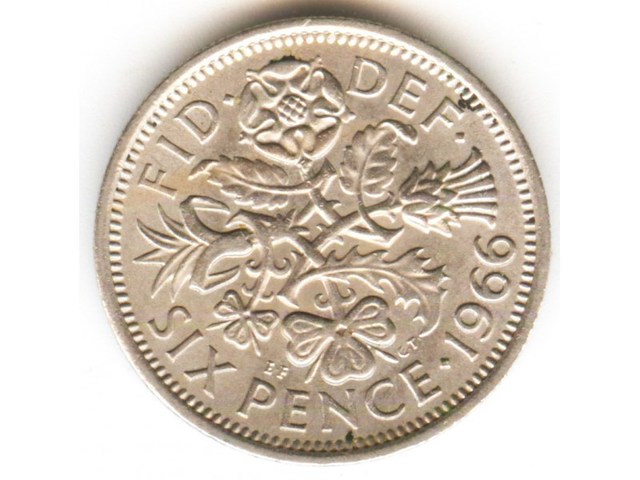 Velika Britanija 6 pence 1966 aUNC