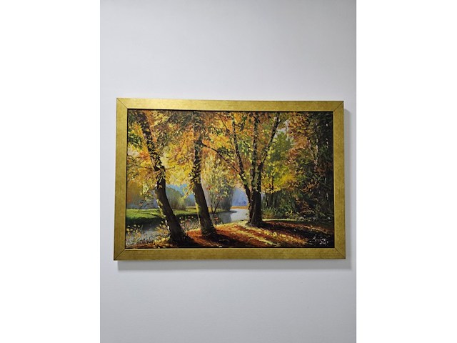 Slika ulje na platnu  pejzaz 65x45