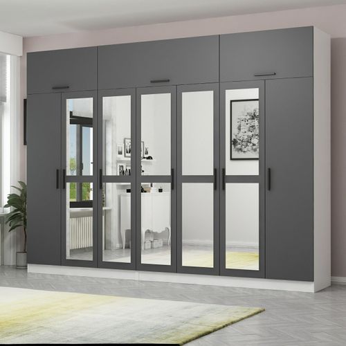 Kale - 5257 Anthracite White Wardrobe