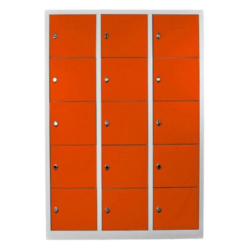 Js1018Tu Grey Orange Locker Storage Cabinet