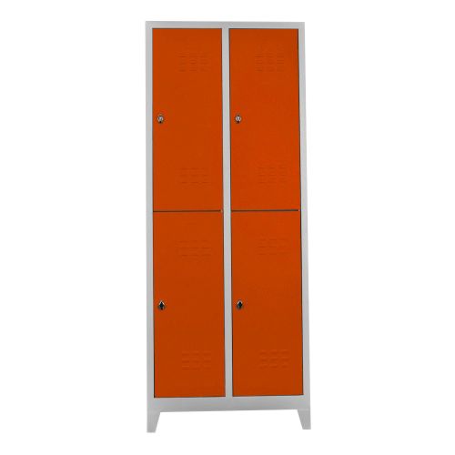 Js1026Tu Grey Orange Locker Storage Cabinet