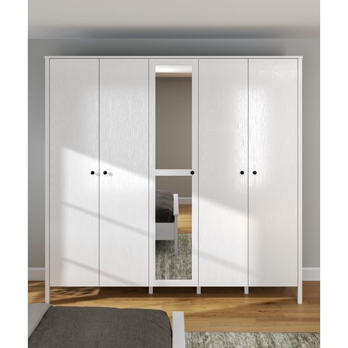FRN-20019 Wooden White Wardrobe