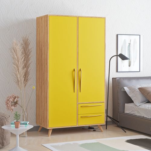 CYRİA Oak Yellow Wardrobe
