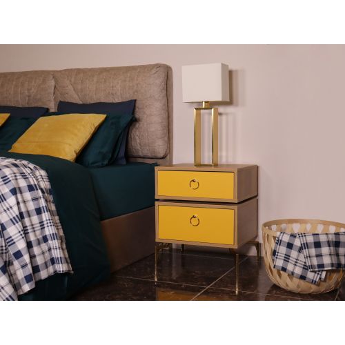 CARTER Oak Yellow Nightstand