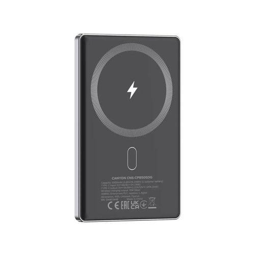 CANYON OnPower 505 slim Magnetic PowerBank baterija-punjač 5000 mAh Sivi (CNS-CPB505DG)