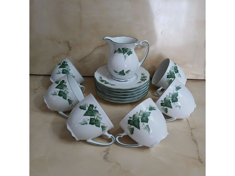Porcelanski set šoljica za kafu sa bokalom,Carat Bavari