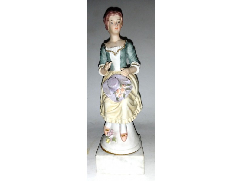 FIGURA - BISKVIT PORCELAN POSTOLJE MERMER 25cm