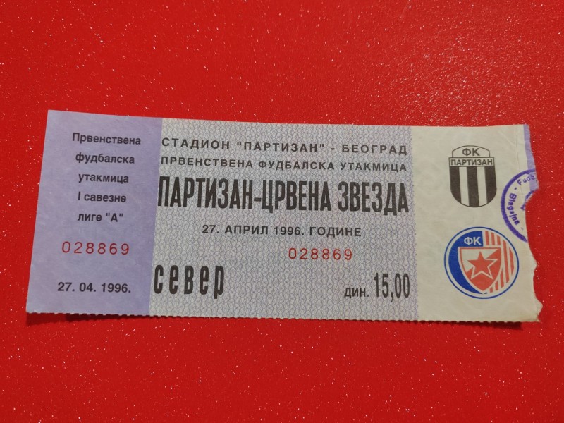 PARTIZAN - CRVENA ZVEZDA 27.04.1996. SEVER