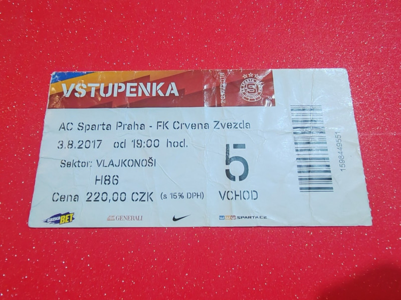 SPARTA PRAG - CRVENA ZVEZDA 03.08.2017. GOSTOVANJE!