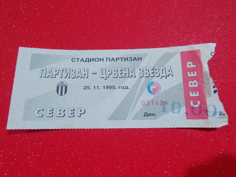 PARTIZAN - CRVENA ZVEZDA 25.11.1195. SEVER