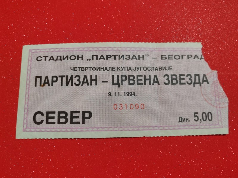 PARTIZAN - CRVENA ZVEZDA 09.11.1994. SEVER