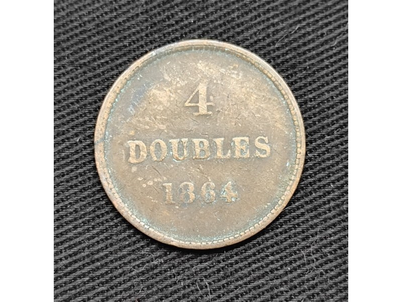 Gernsi - 4 doubles 1864 VF