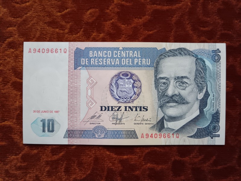 Peru 10 intis,1987 god.UNC