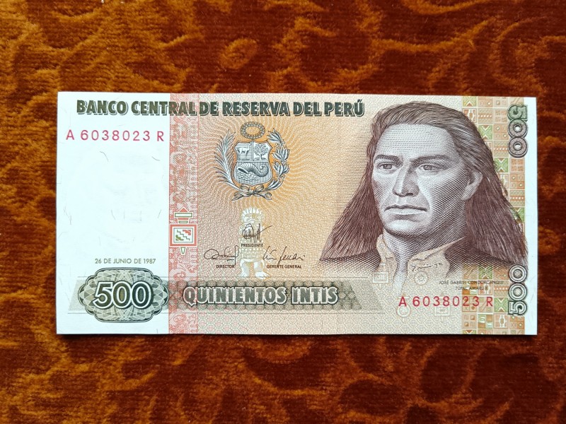 Peru 500 intis,1987 god.UNC