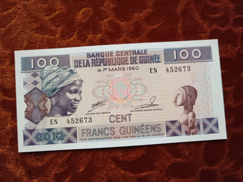 Gvineja 100 franaka,2012 god.UNC