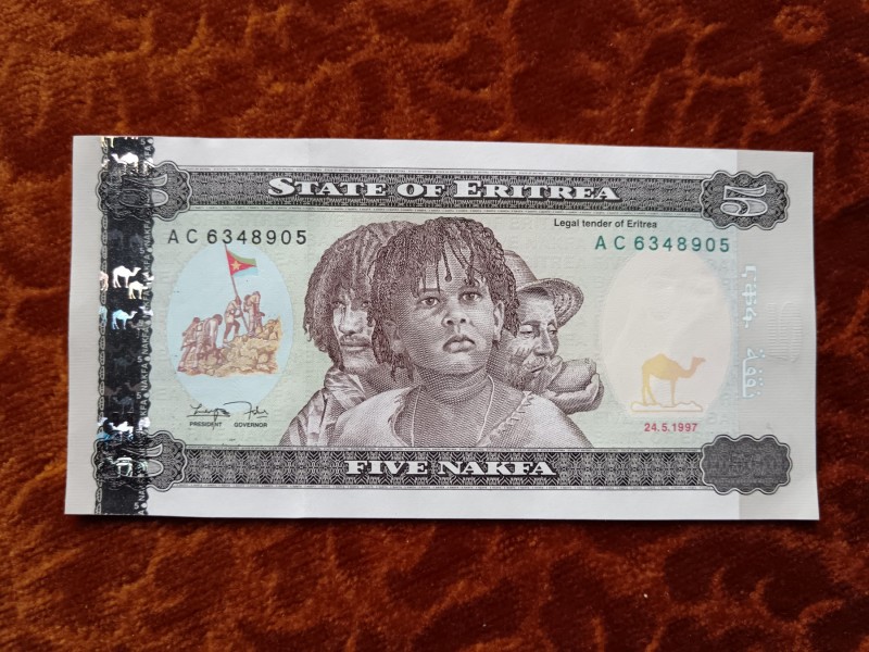 Eritreja 5 nakfa,1997 god.UNC