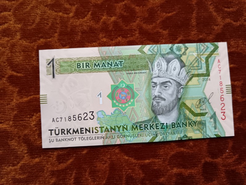Turkmenistan 1 manat,2014 god.UNC,AA