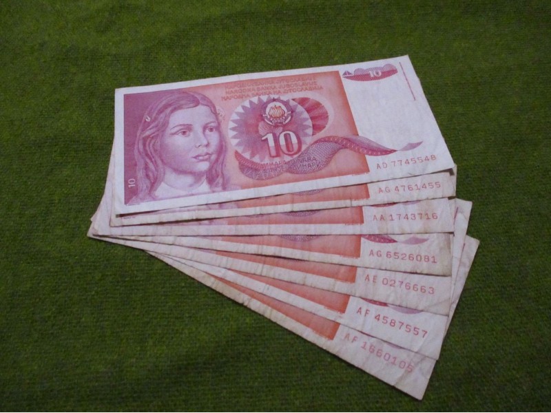 RASPRODAJA lot06 - 7*10din 1990 VG-F-VF