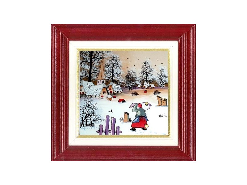 NAIVA - ULJE NA STAKLU 16x16cm