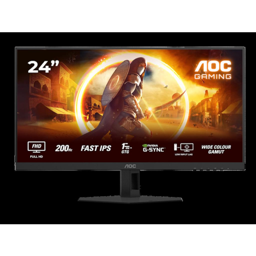 Monitor AOC 24G4HRE 23.8"/IPS/1920x1080/200Hz/0.5ms GtG/HDMIx2,DP/Gsync,freesync/zvucnici/crna