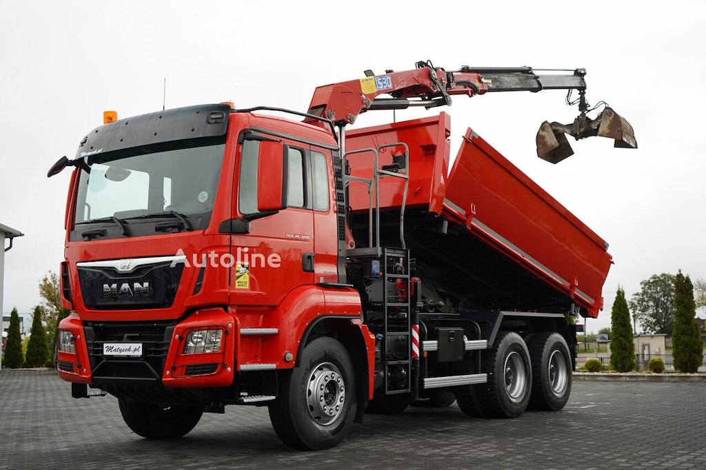 MAN TGS 26.400 / 6x4 / WYWROTKA 2 STRONNA  + HDS HMF 1530 K2  / HYDR kiper