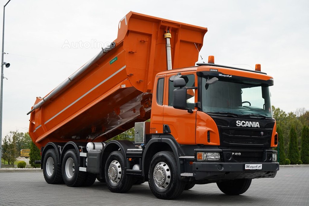 Scania P 410 / 8x4 / WYWROTKA TYLNOZSYPOWA / ALUFELGI / OPONY 100% / MA kiper
