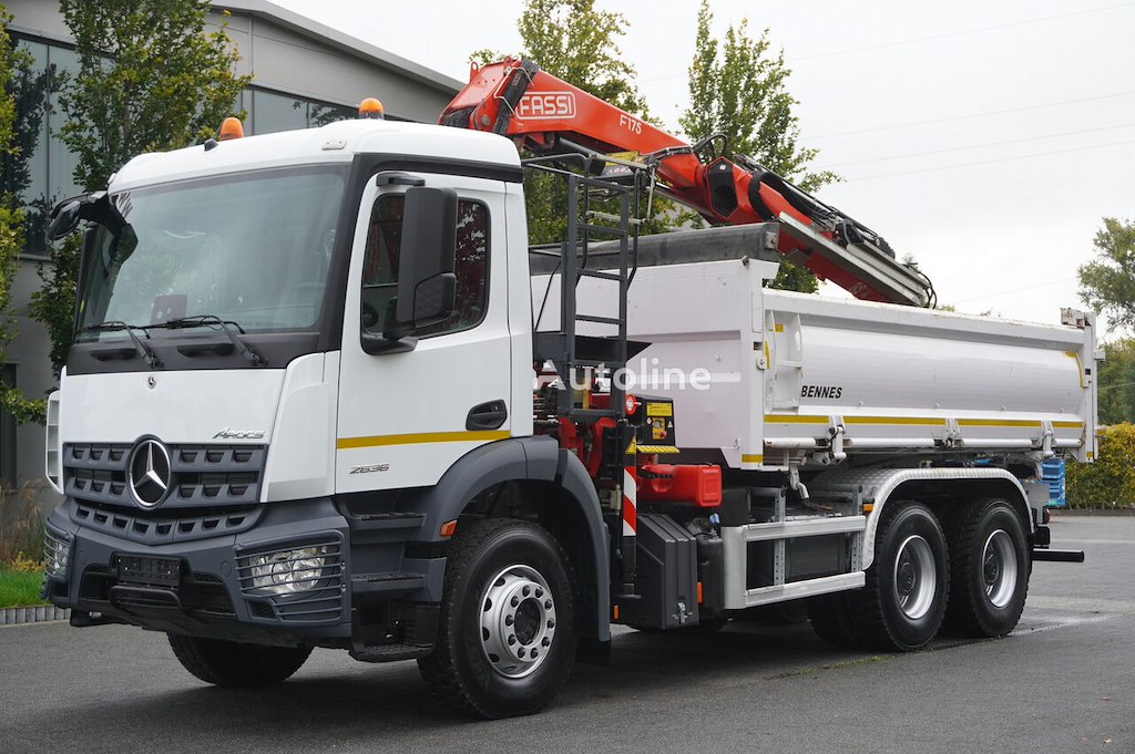 Mercedes-Benz Arocs 2636 6x4 / Fassi F175 / 7.7 t / 10 m / 2-side tipper / Bor kiper