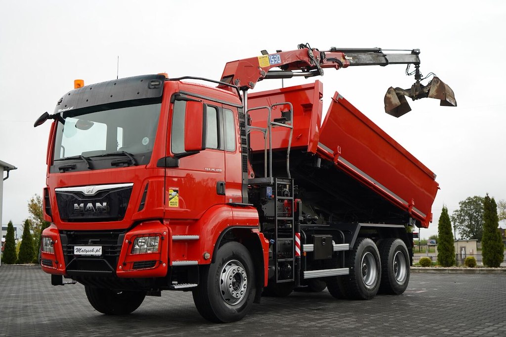 MAN TGS 26.400 / 6x4 / WYWROTKA 2 STRONNA  + HDS HMF 1530 K2  / HYDR kiper