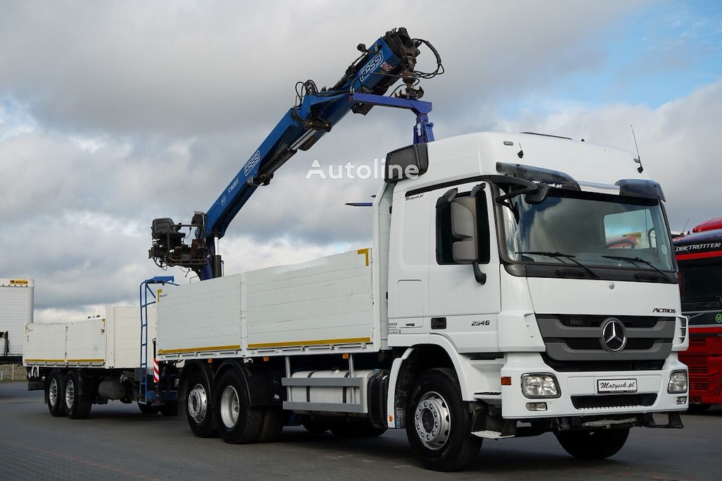 Mercedes-Benz / ACTROS 2548 / 6x2 /  ZESTAW BURTOWY - 6,5 M / OŚ PODNOSZONA / kamion s ravnom platformom + prikolica sa ravnom platformom
