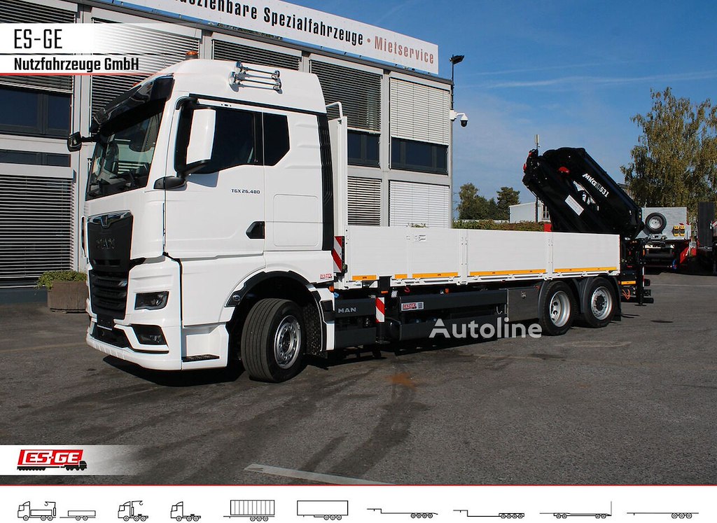 Novi MAN TGX 26.480 kamion s ravnom platformom