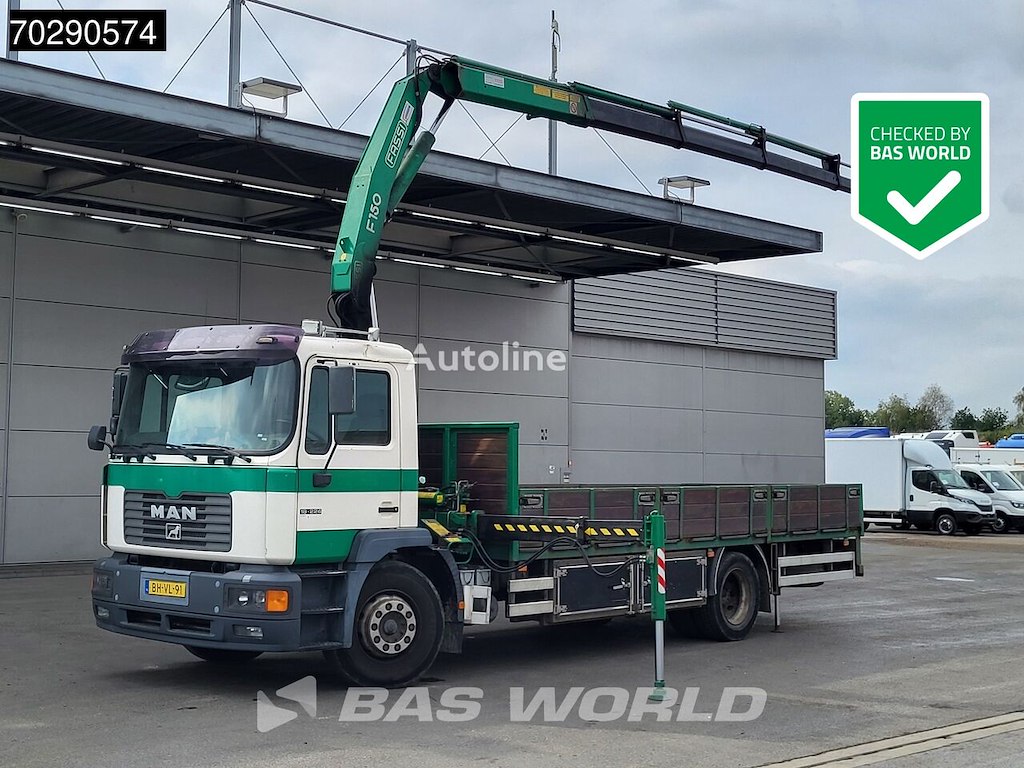 MAN 18.224 18 M 4X2 NL-Truck APK Fassi F150A.24 Kran Crane Manual Eu kamion s ravnom platformom
