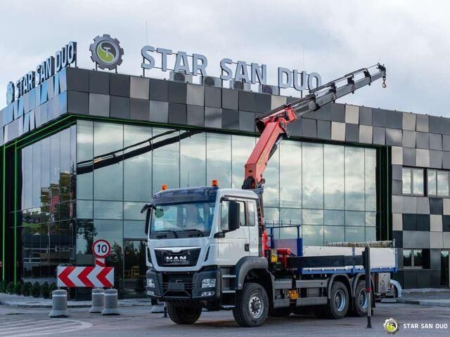 MAN TGS 26.400 6x6 PALFINGER PK 33002 EH Crane Kran kamion s ravnom platformom