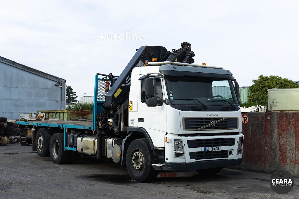 Volvo FM 12.420 HIAB 422-5 EP HiPro kamion s ravnom platformom