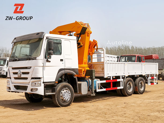 Howo 375 Truck Folding Mounted Crane kamion s ravnom platformom