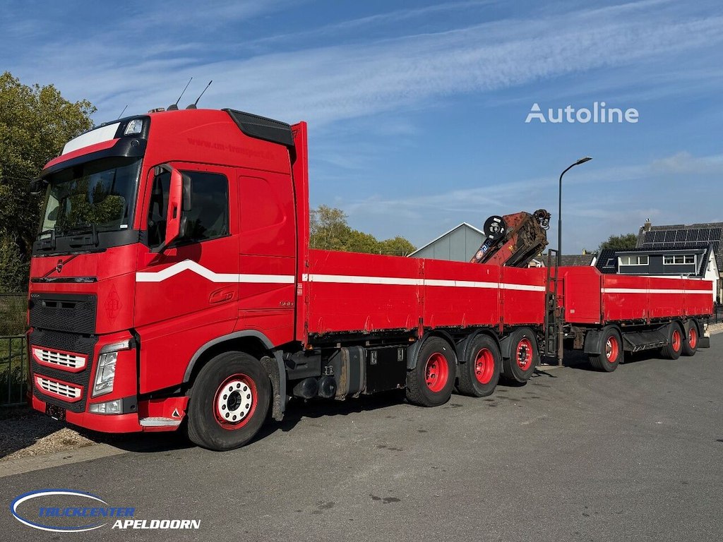 Volvo FH 500 8x4, HMF 2120 K4 + Rotator, + Krone trailer kamion s ravnom platformom