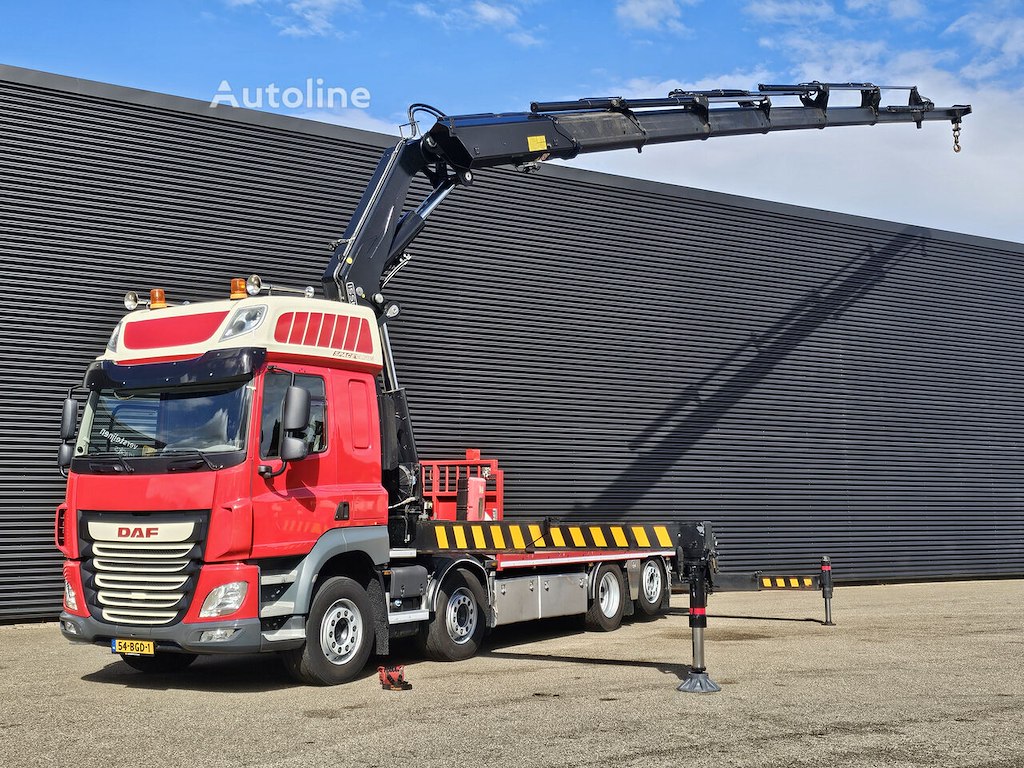 DAF CF 460 8x2/6 / FASSI 82 t/m CRANE / KRAN - 18.3 mtr kamion s ravnom platformom