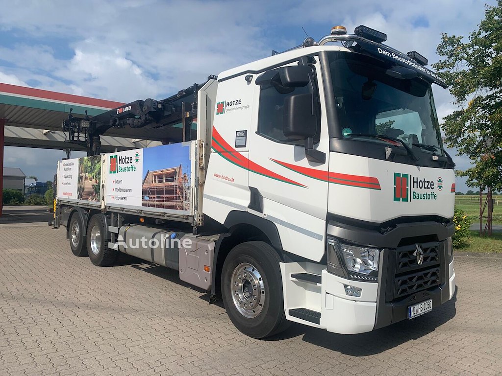Renault T 430 P Pritsche Hiab 235 L-Hipro Heckkran kamion s ravnom platformom