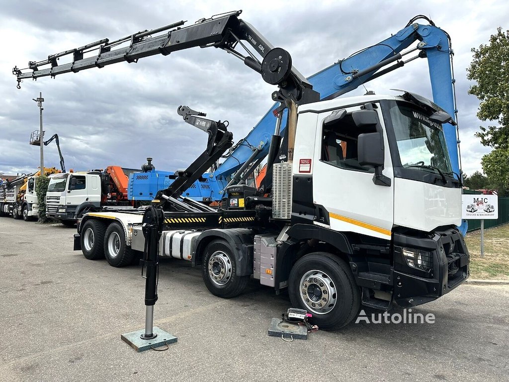 Renault C460 8x4 HOOKLIFT + (19m!) CRANE HIAB 288 E-6 HIDUO - RADIO - 5/ kamion rol kiper